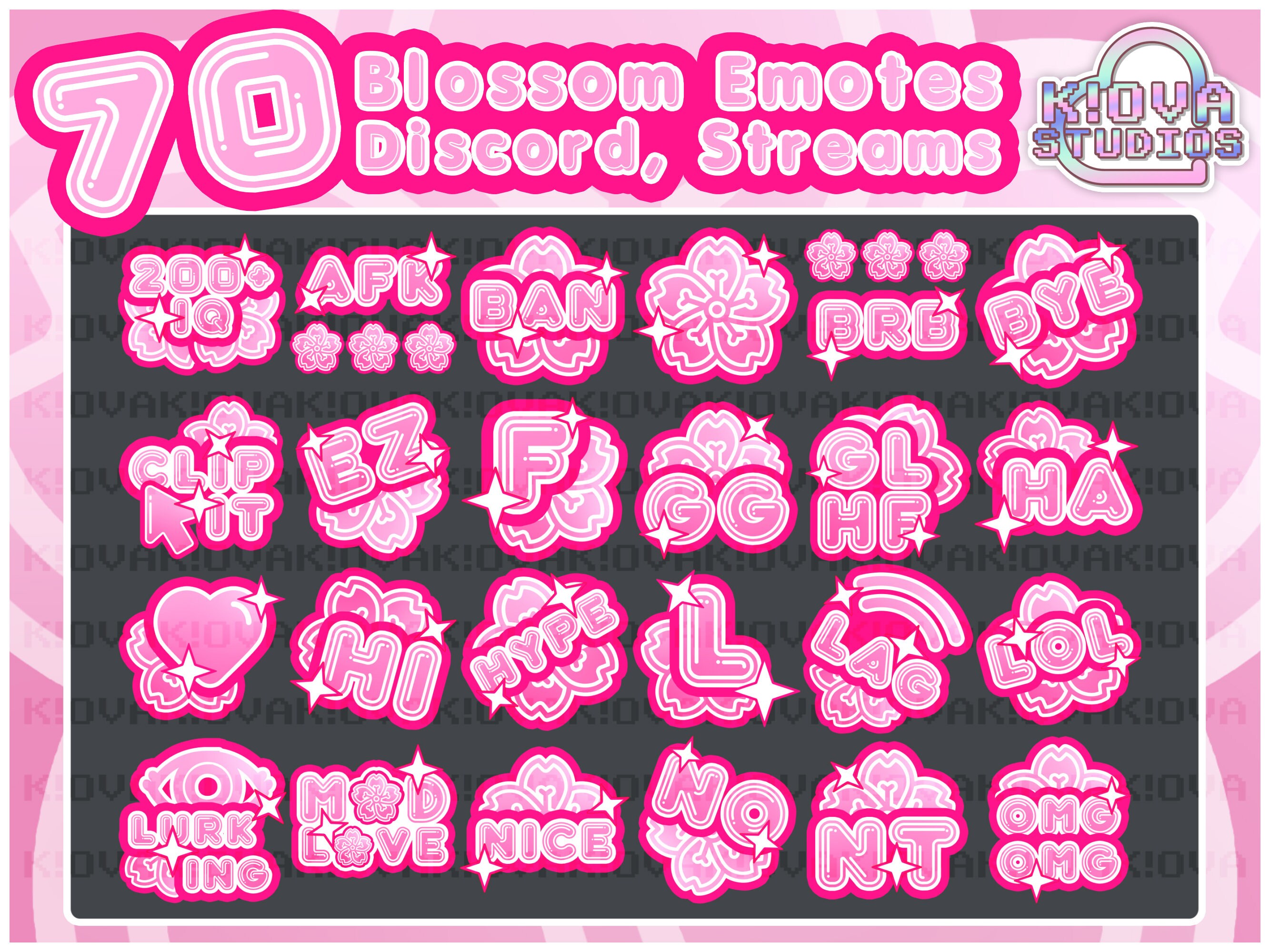 70 Pink Blossom Emotes Perfect for Discord Servers, Twitch and Youtube ...