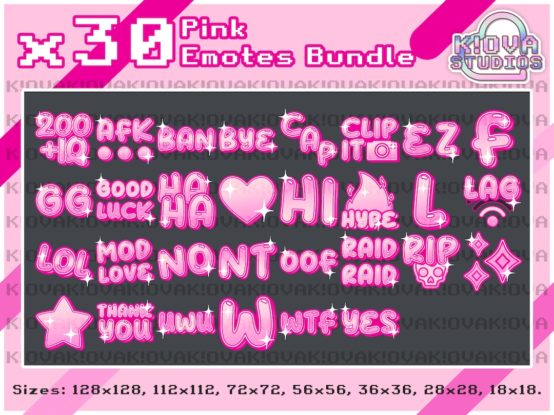 X30 Pink Emotes Bundle for Twitch and Discord | Sparkle, Cute ...