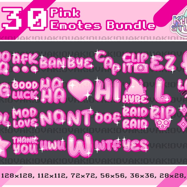 Pink Girly Twitch Emotes - Etsy