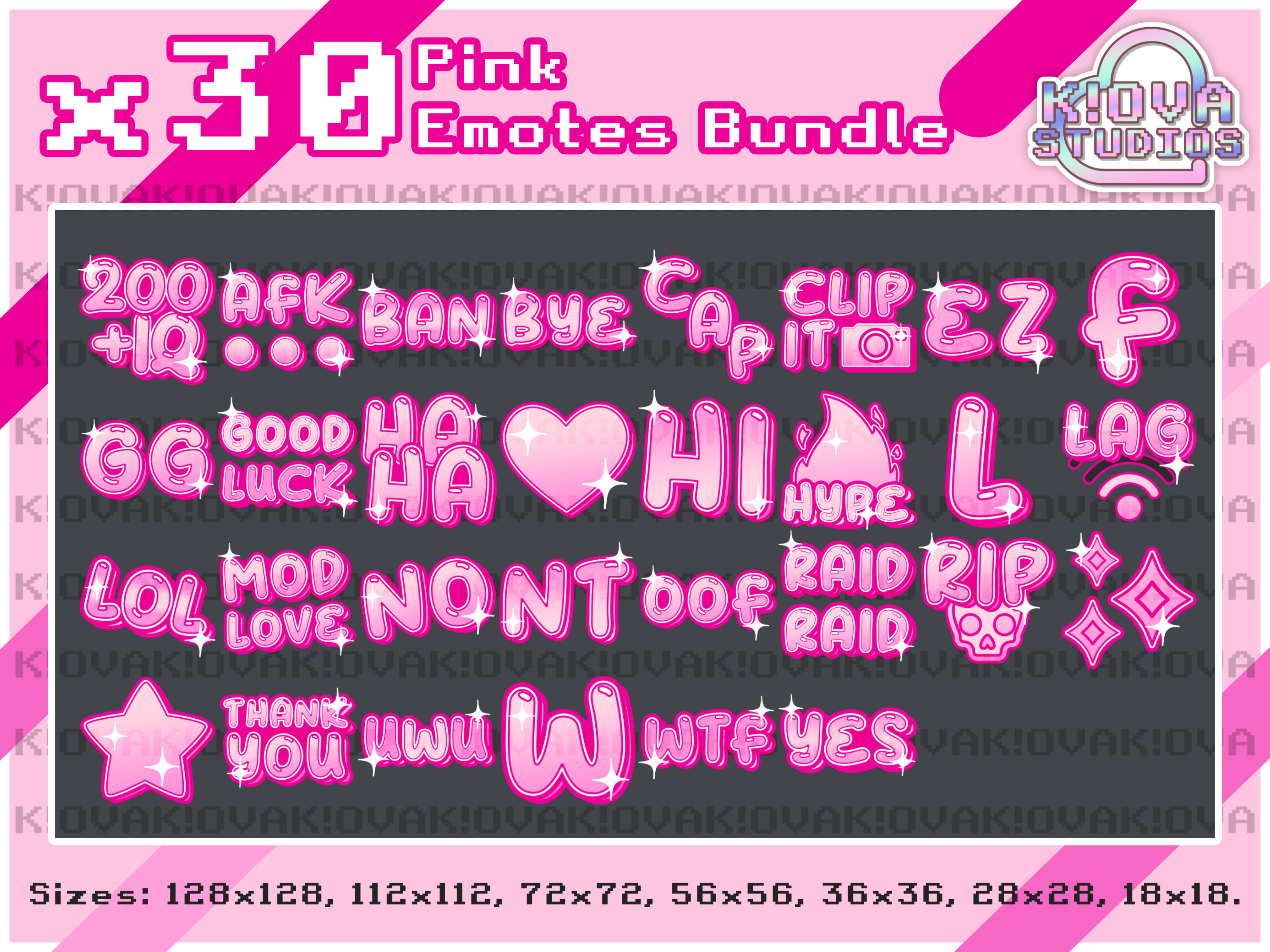 X30 Pink Emotes Bundle for Twitch and Discord | Sparkle, Cute ...
