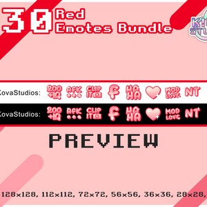 X30 Red Emotes Bundle for Twitch and Discord | Sparkle, Cute, Aesthetic ...