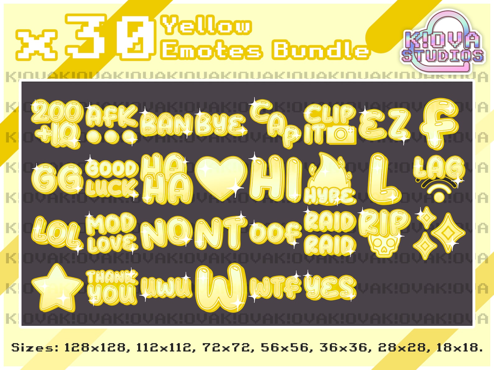 X30 Yellow Emotes Bundle for Twitch and Discord | Sparkle, Cute ...