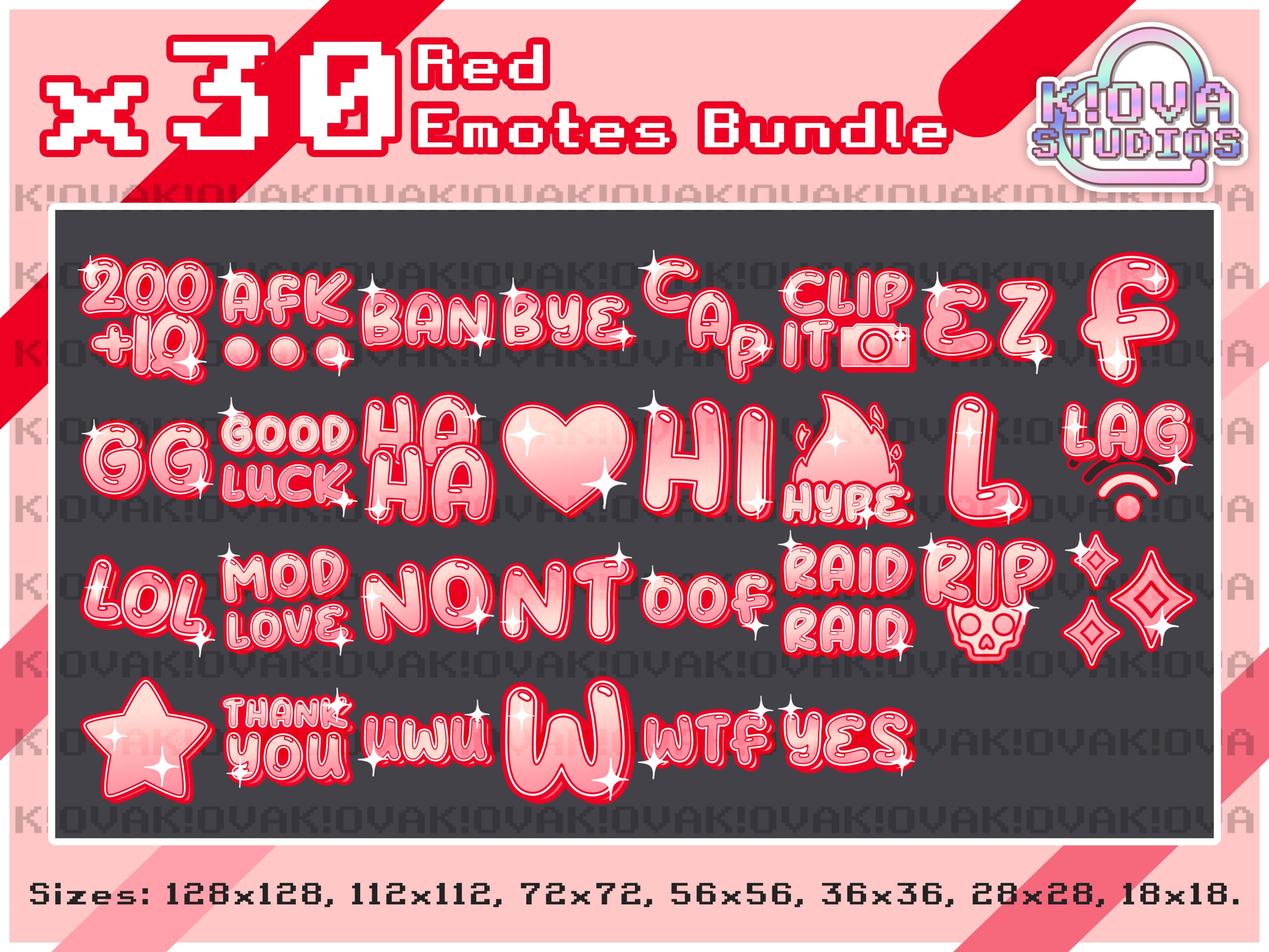 X30 Red Emotes Bundle for Twitch and Discord | Sparkle, Cute, Aesthetic ...