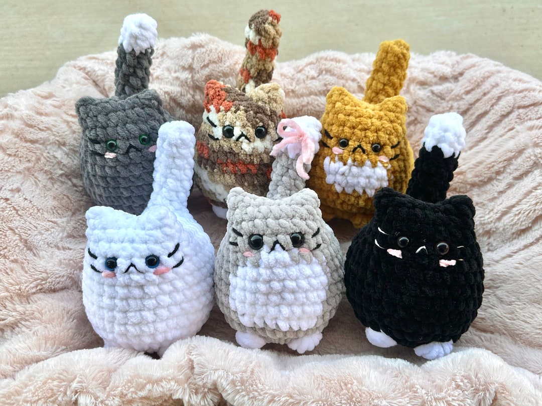 Crochet Cat Plushie, Soft Chubby Kitty Stuffed Animal - Etsy