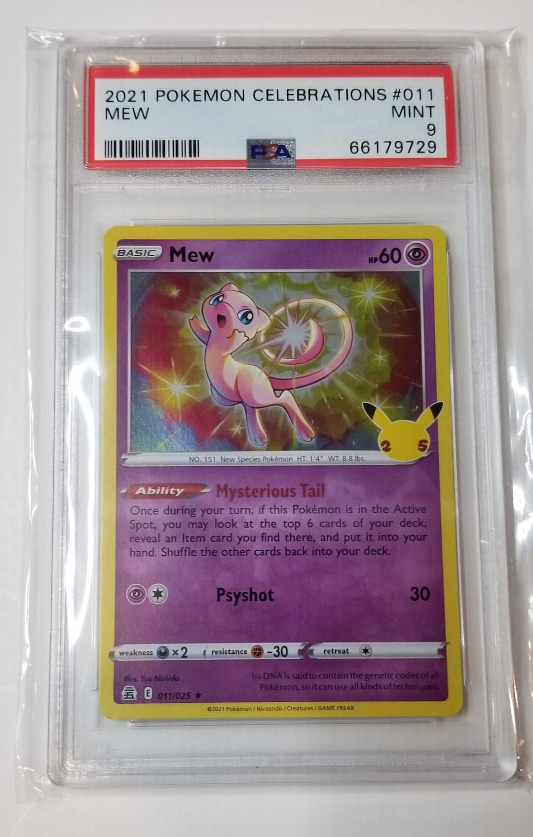 2021 Pokemon Celebrations 25th Anniversary MEW 11 PSA MINT 9 - Etsy