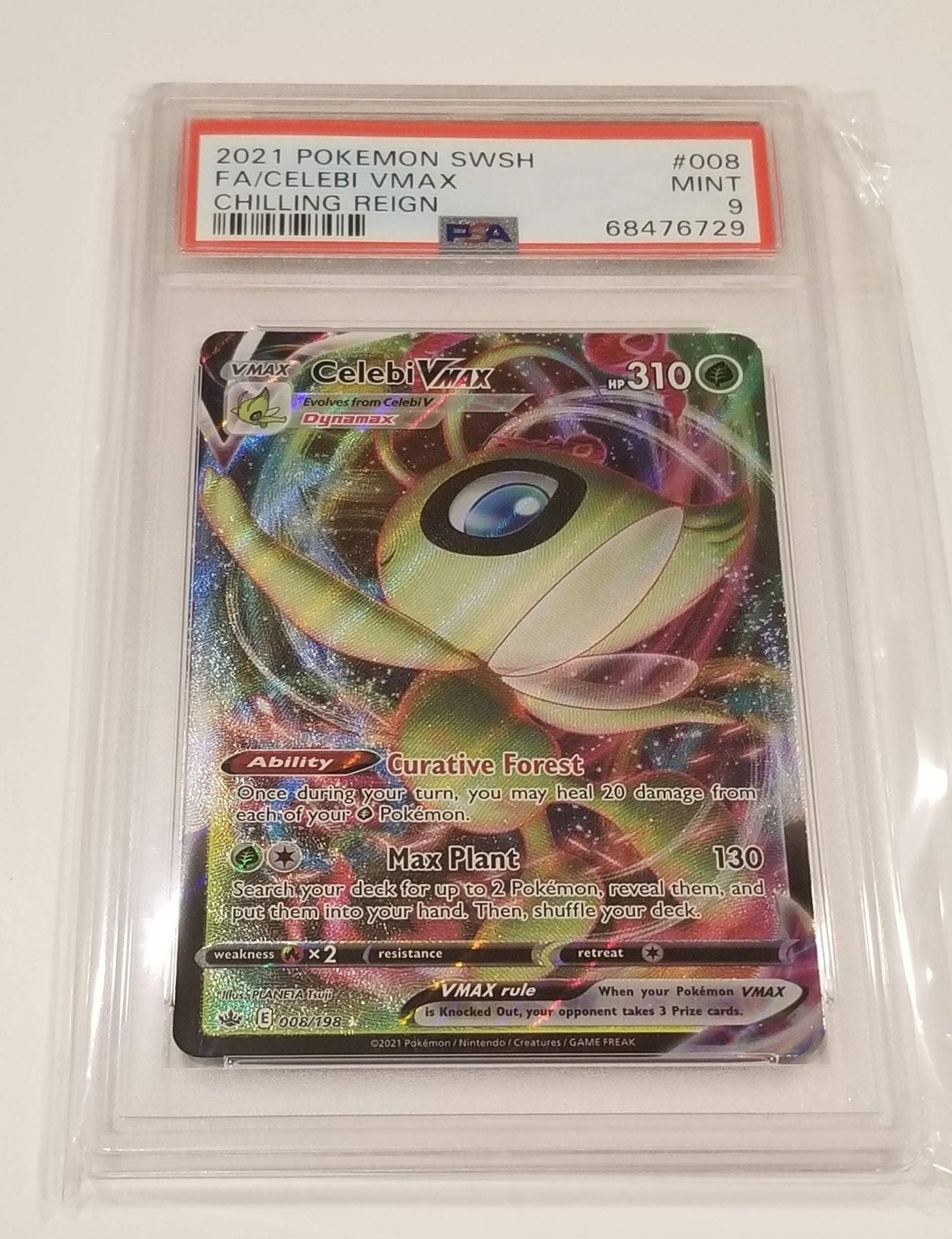 2021 Pokemon Chilling Reign Full Art Celebi VMAX 008 PSA 9 - Etsy