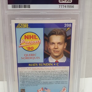 1990 Score Hockey Mats Sundin Rookie Card #396 Quebec Nordiques Leafs ...