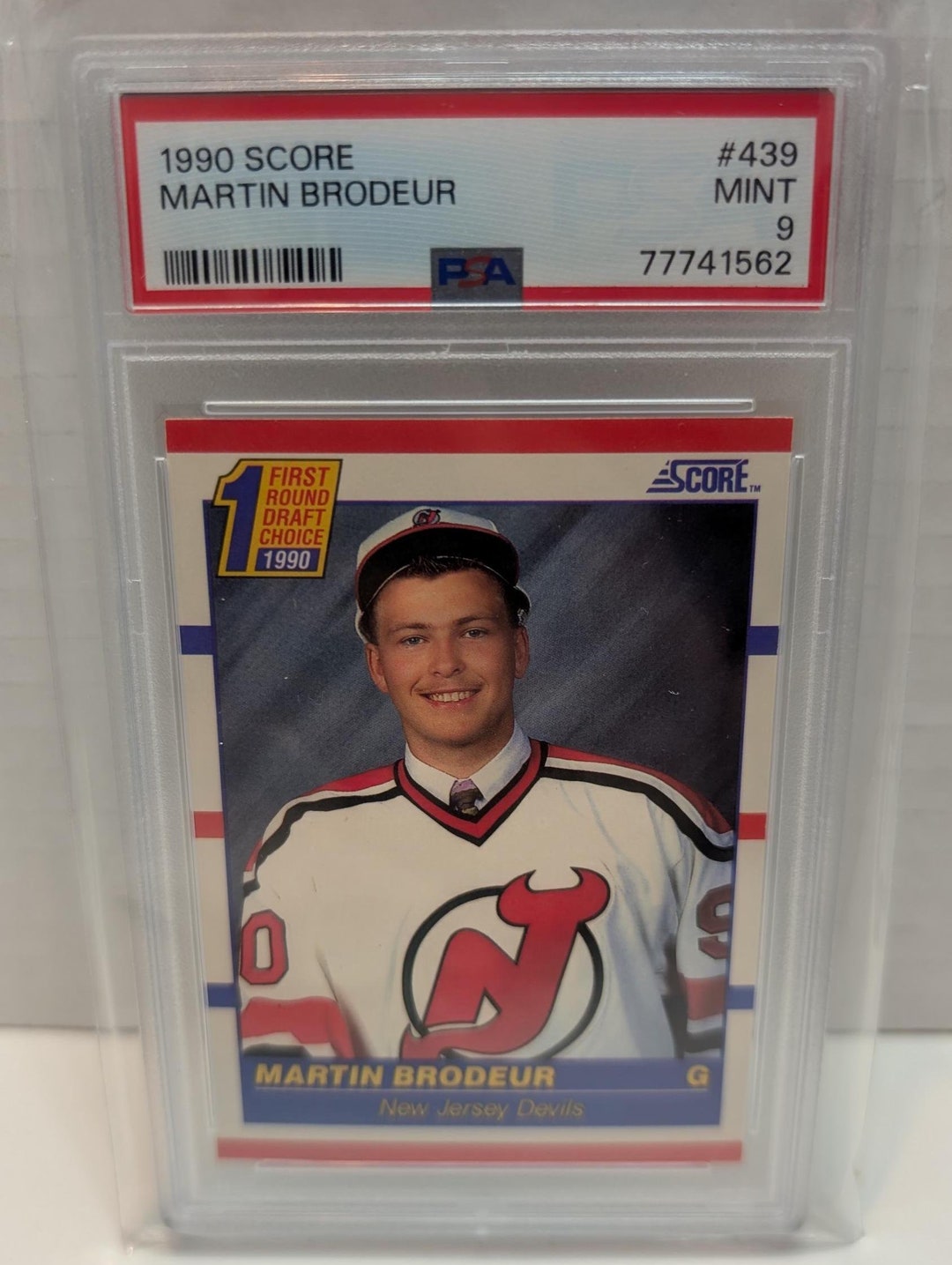 1990 Score Hockey Martin Brodeur Rookie Card #439 New Jersey Devils PSA ...