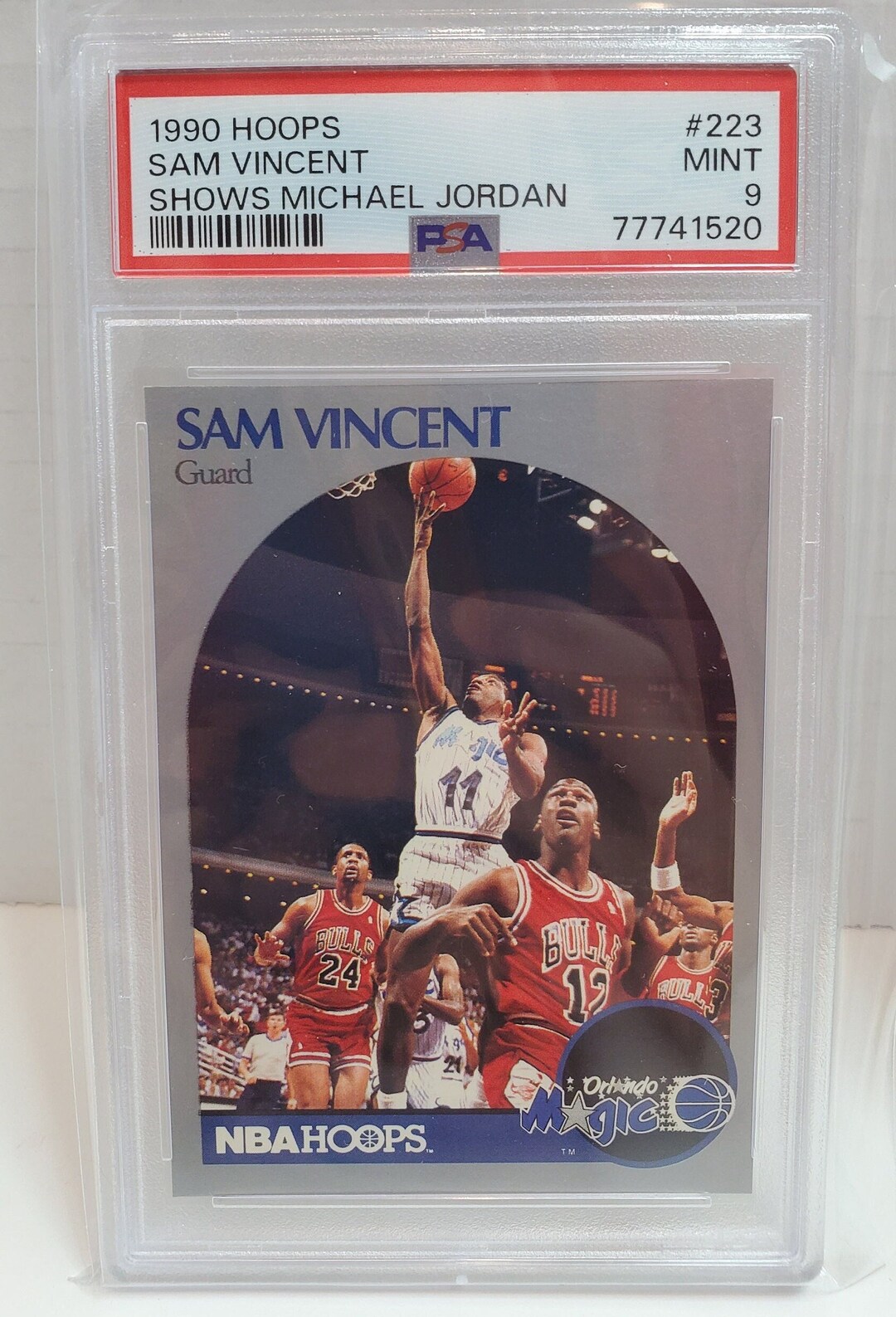 1990 Hoops Basketball Sam Vincent Shows Michael Jordan #223 PSA 9 MINT ...