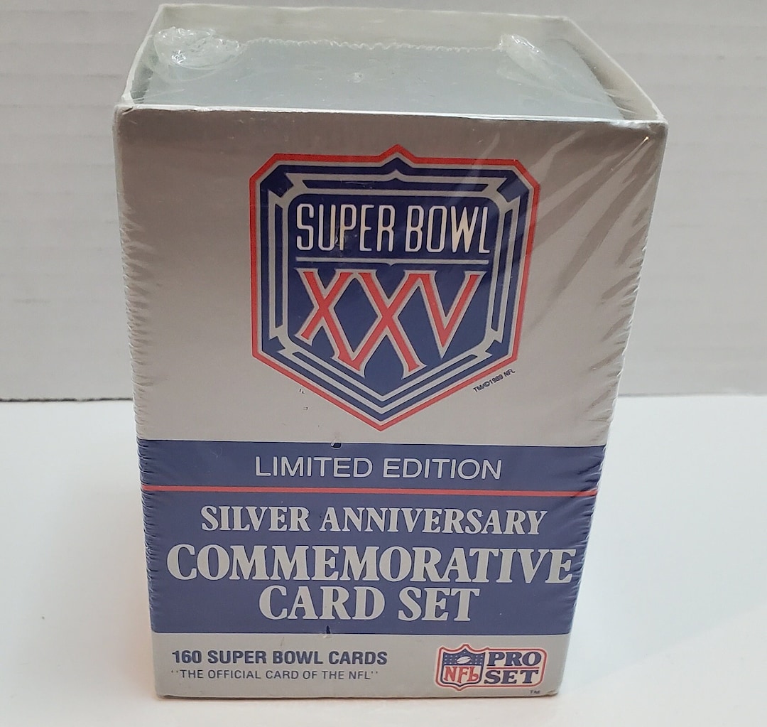 1990 Pro Set Football Silver Anniversary Super Bowl XXV Limited Edition ...