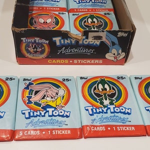 1991 Topps - Tiny Toon Adventures Trading Cards - Partial Box - 28 Sealed Packs - Etsy