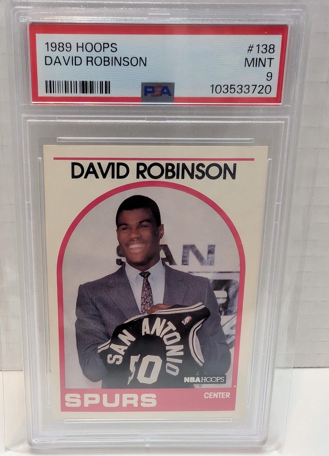 1989 Hoops Basketball David Robinson Rookie Card #138 PSA 9 MINT San ...