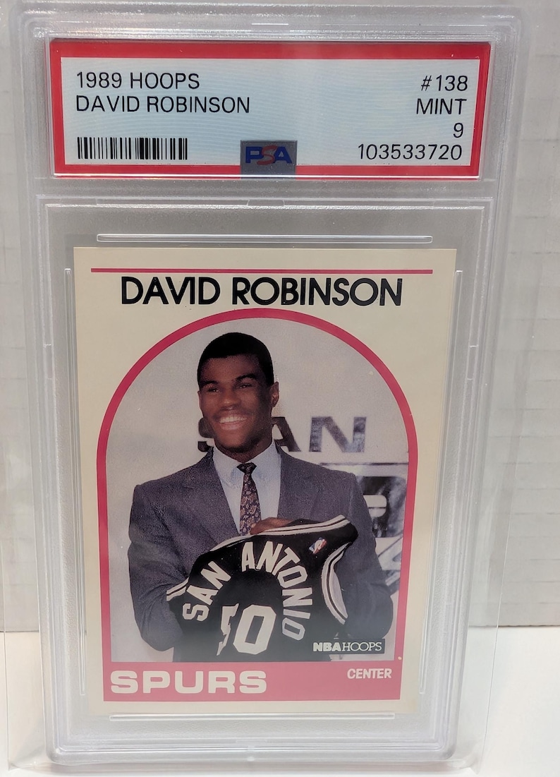 1989 Hoops Basketball David Robinson Rookie Card #138 PSA 9 MINT San ...