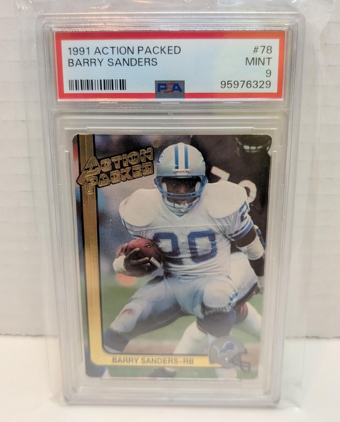 1991 Action Packed Football Barry Sanders #78 PSA 9 - Detroit Lions - Etsy