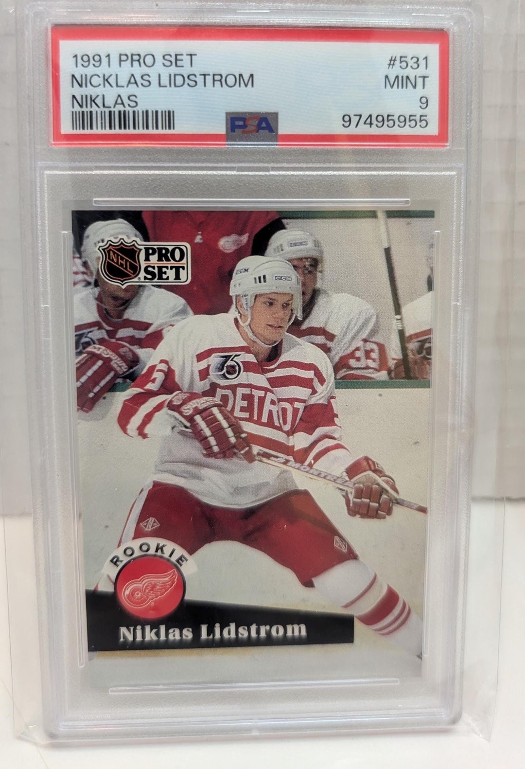 1991/92 Pro Set Hockey - Nicklas Lidstrom Rookie Card #531 PSA 9 ...