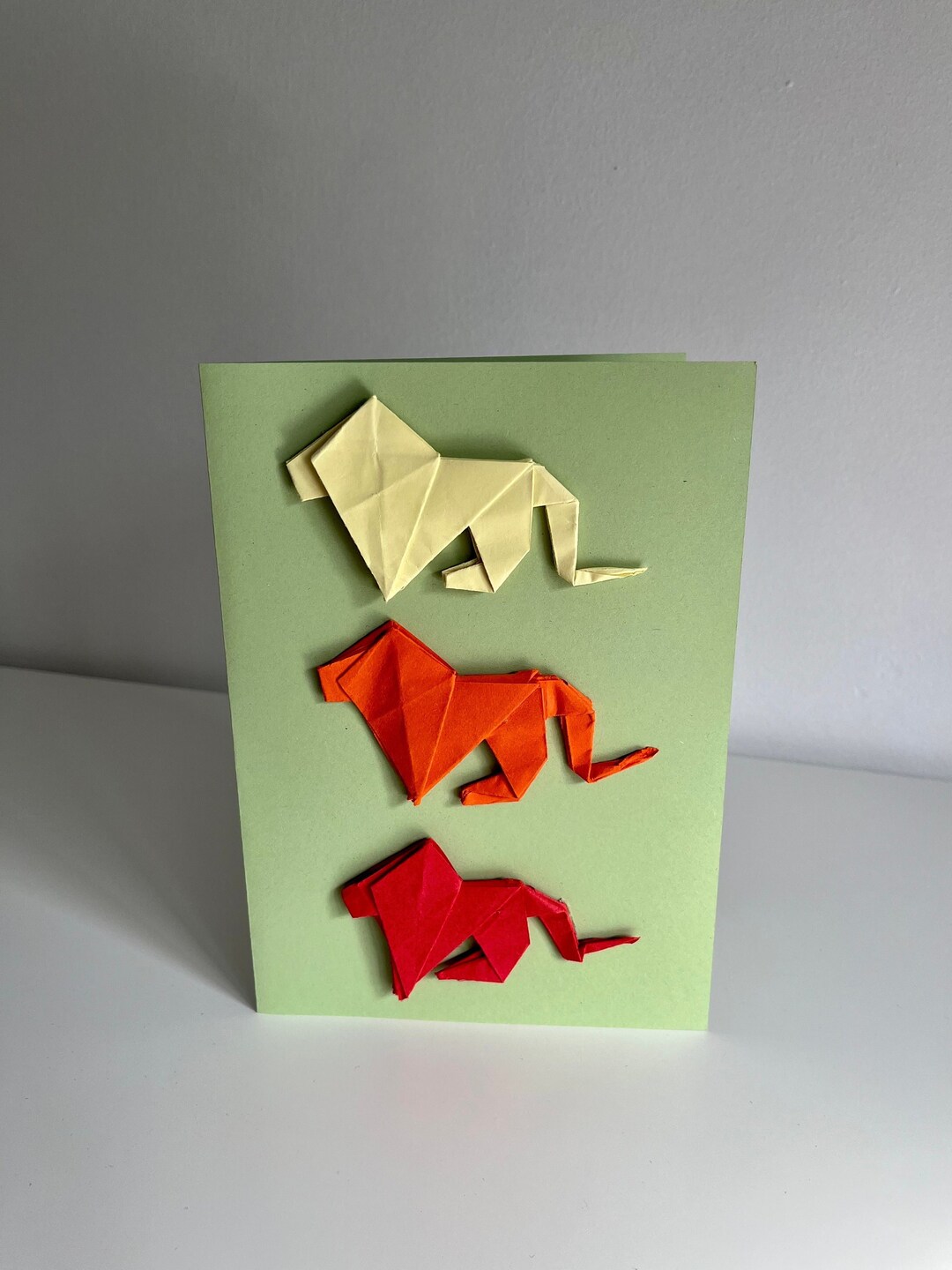 Origami Card Collection Lions Vertical A5 Card - Etsy