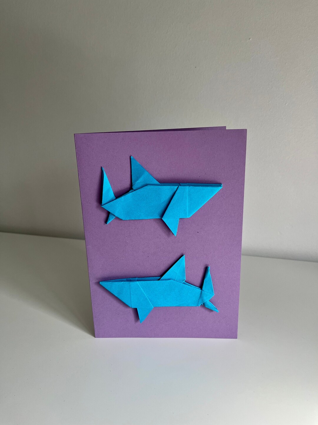 Origami Card Collection Sharks Vertical A5 Card - Etsy