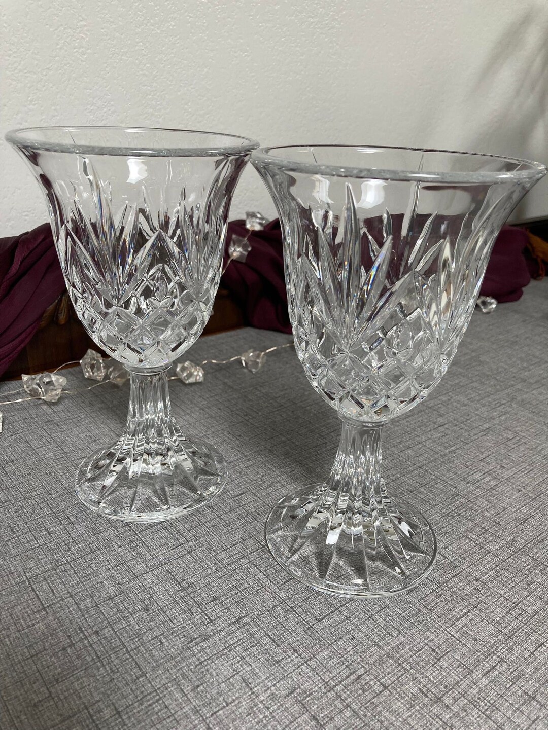 Lexington by Godinger Crystal Glass Open Hurricane/vase 7inch, Set of 2 ...