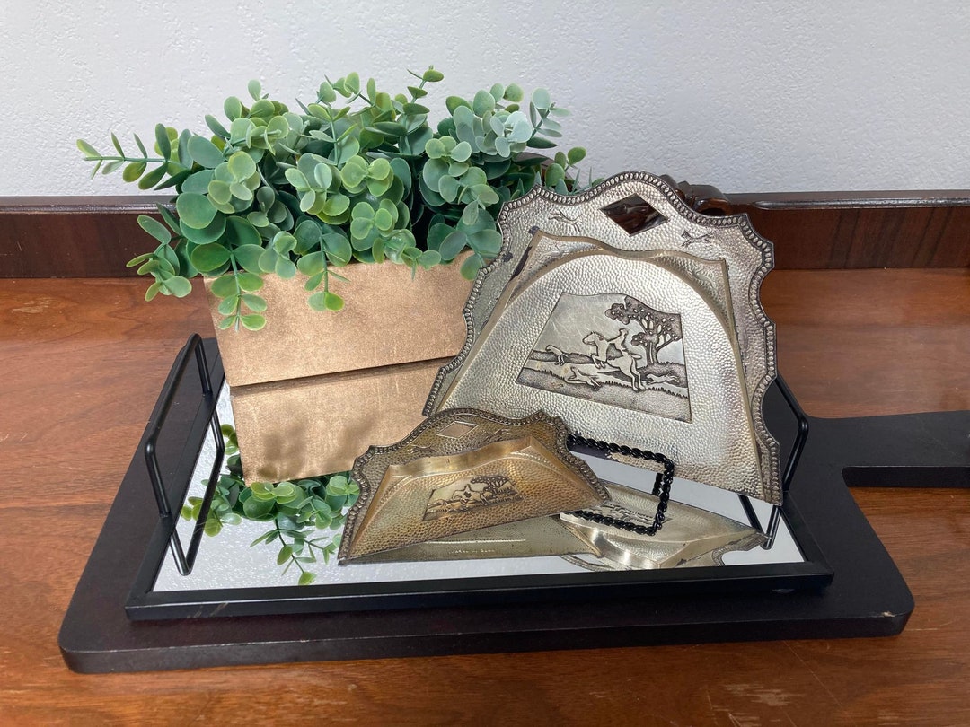 Vintage Table Crumb Catcher and Metal Scraper, Silent Butler With Metal ...