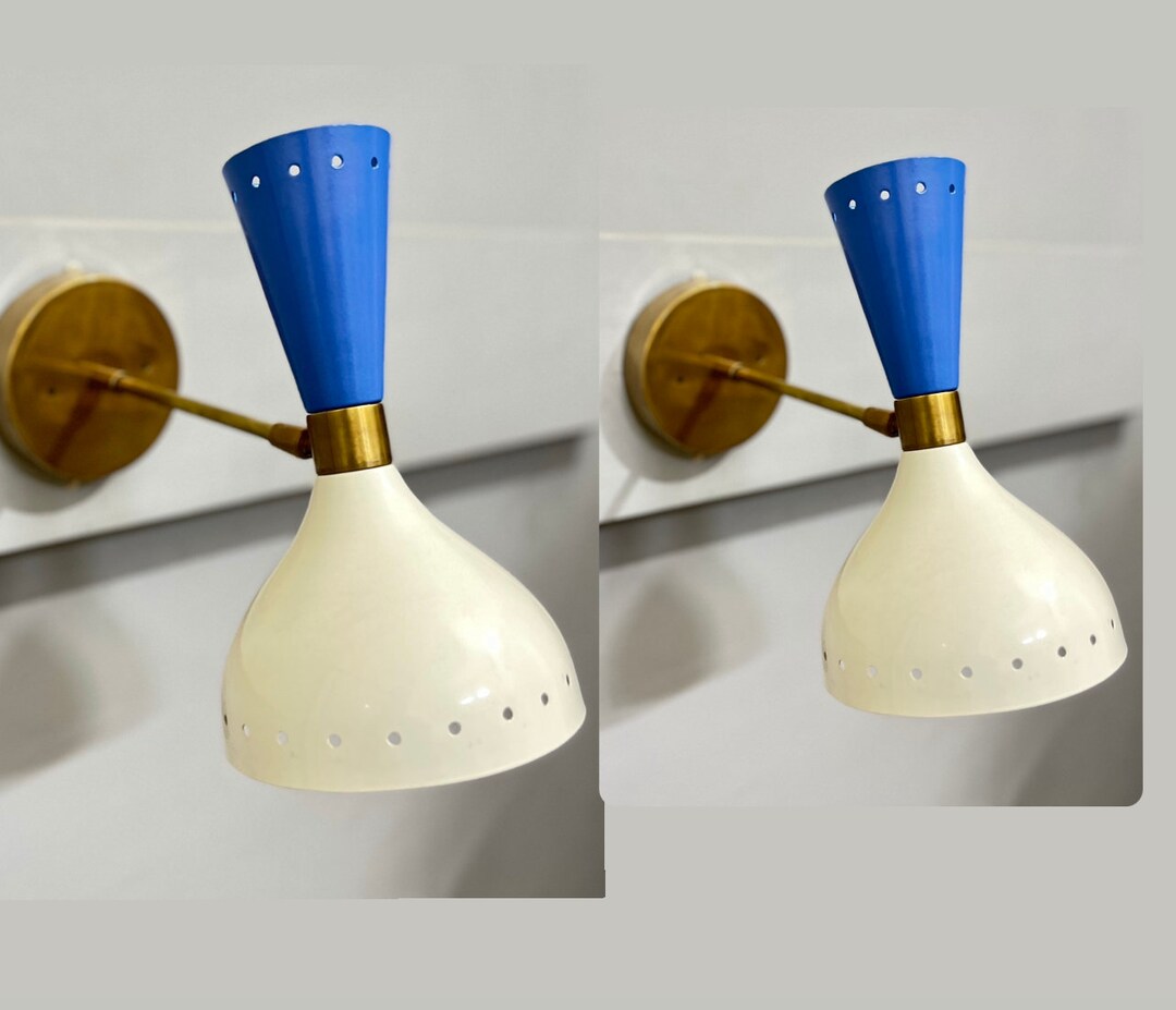 Pair of 1950s Italian Diablo Wall Lights Stilnovo Style - Etsy