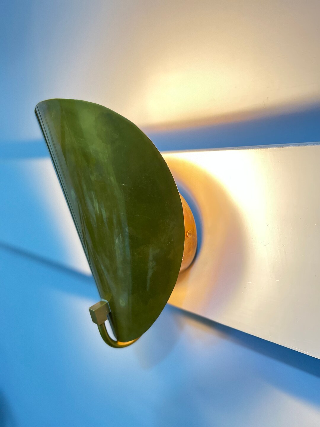 1 Light Curved Shades Handmade Vintage Wall Mid Century Raw Brass ...