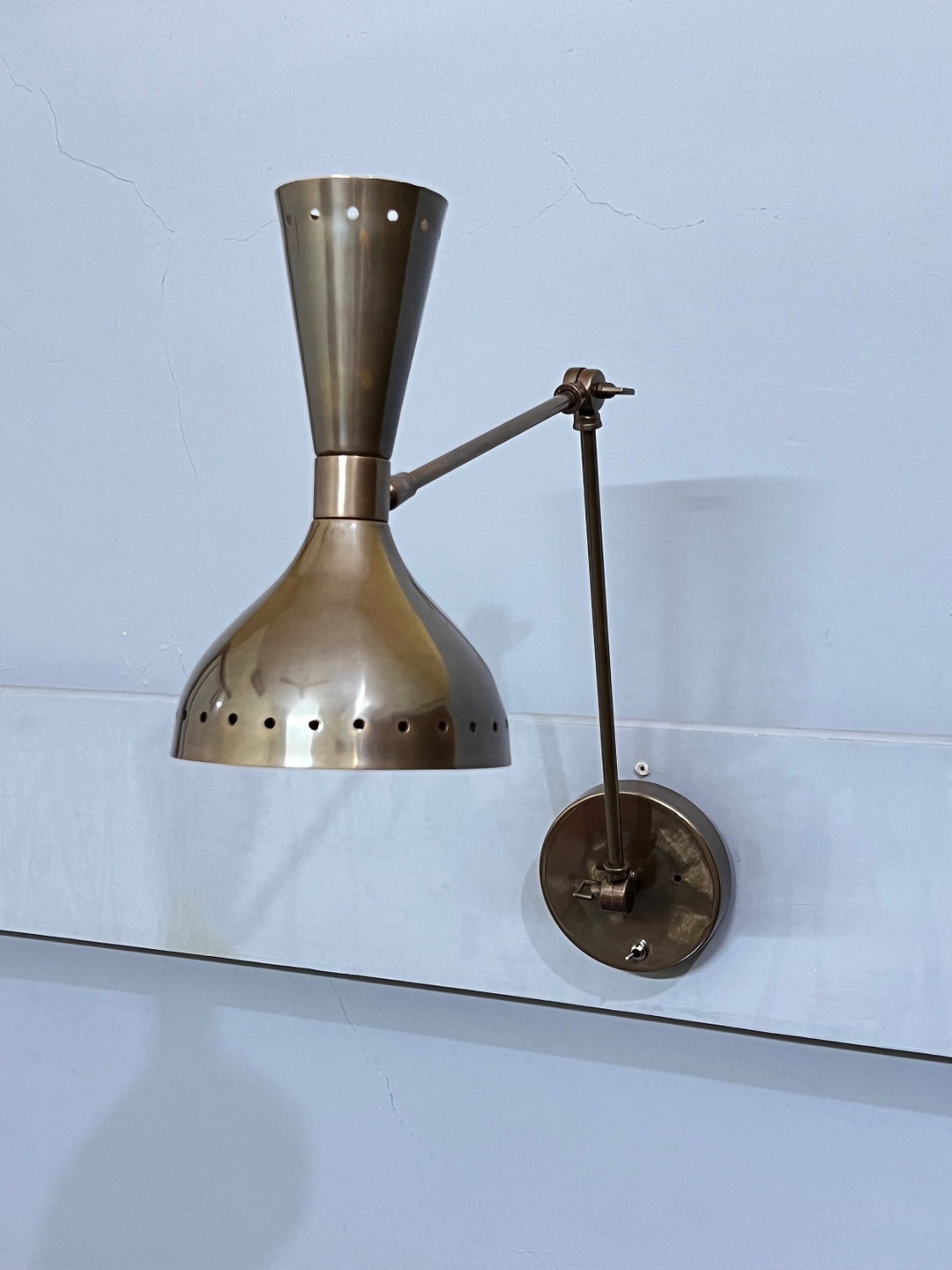 2 Light Wall Lamp Handmade Vintage Inspired 2 Light Brass - Etsy