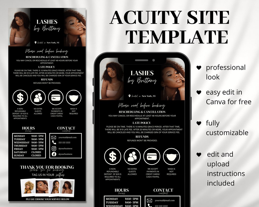 Acuity Scheduling Template, Acuity Booking Site, DIY Acuity Design ...