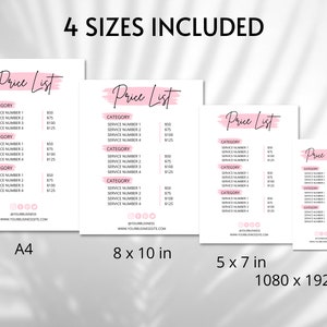 Payment Sign & Price List Template Bundle, QR Code Sign Template ...