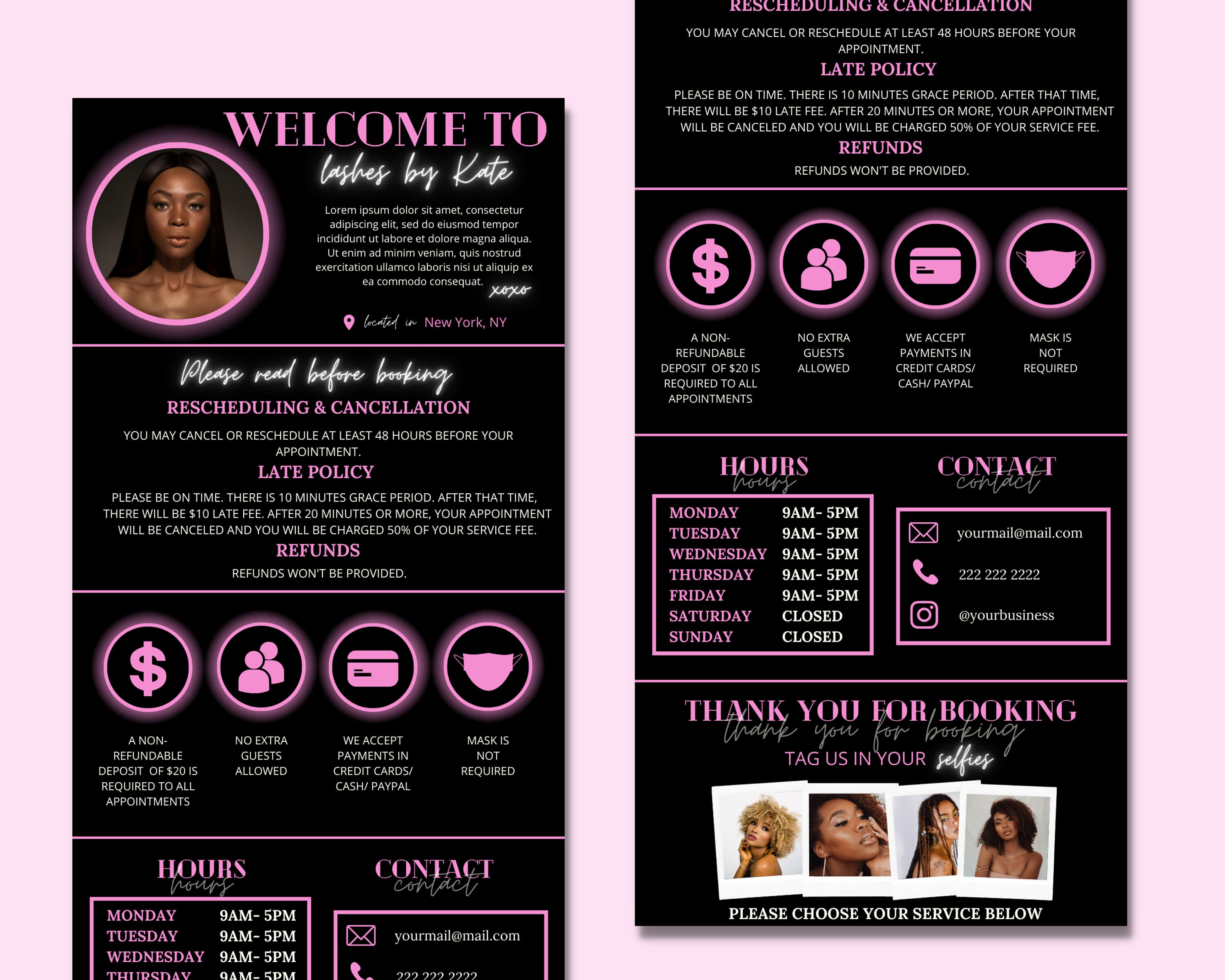 Neon Pink Acuity Scheduling Template, DIY Booking Site Template, Acuity ...