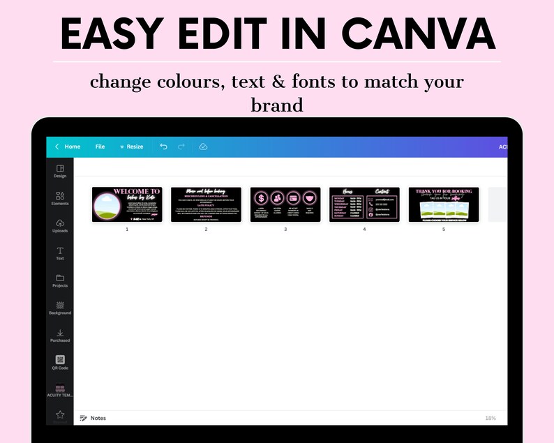 Neon Pink Acuity Scheduling Template DIY Booking Site - Etsy