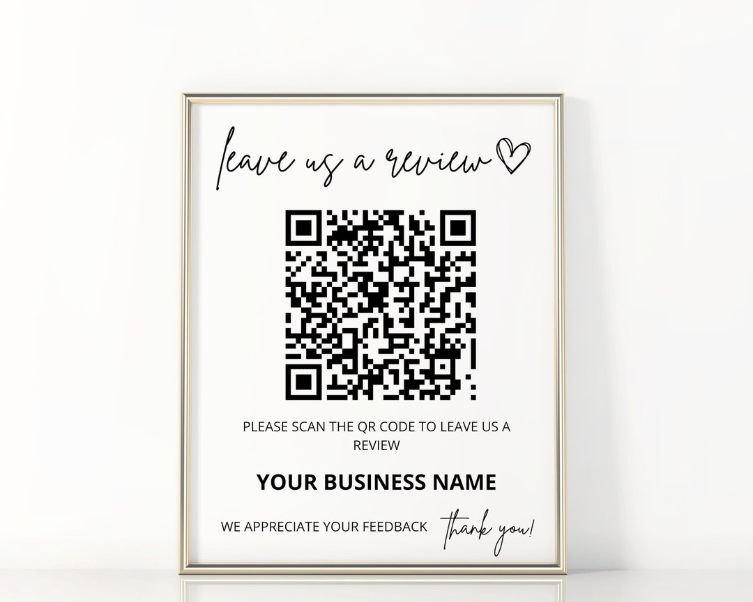 Editable Leave Us A Review Template, Social Media QR Code Sign Template ... Editable Leave Us A Review Template, Social Media QR Code Sign Template ...