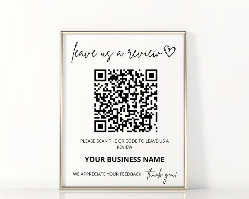 Editable Leave Us A Review Template, Social Media QR Code Sign Template ...