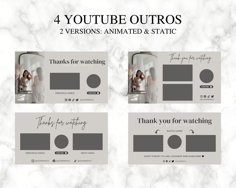 Youtube Branding Kit, Editable Youtube Banner, Intro, Outro, End Screen ...