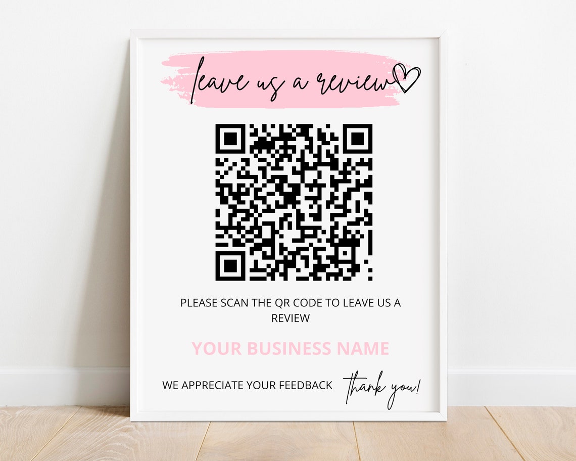 Small Business Signs Bundle QR Code Sign Template Printable - Etsy