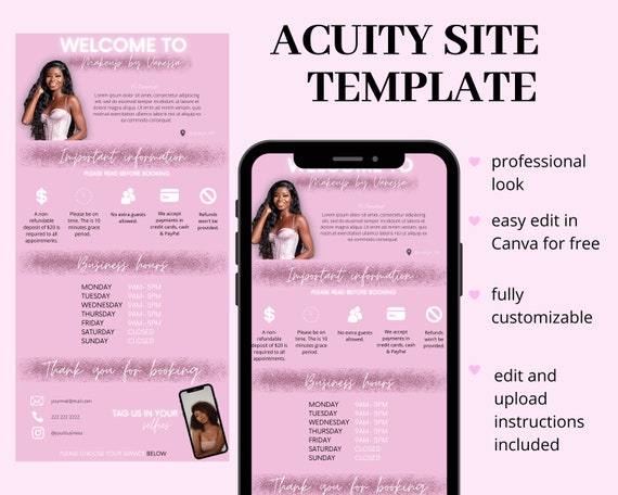Acuity Scheduling Template Acuity Booking Site DIY Acuity - Etsy