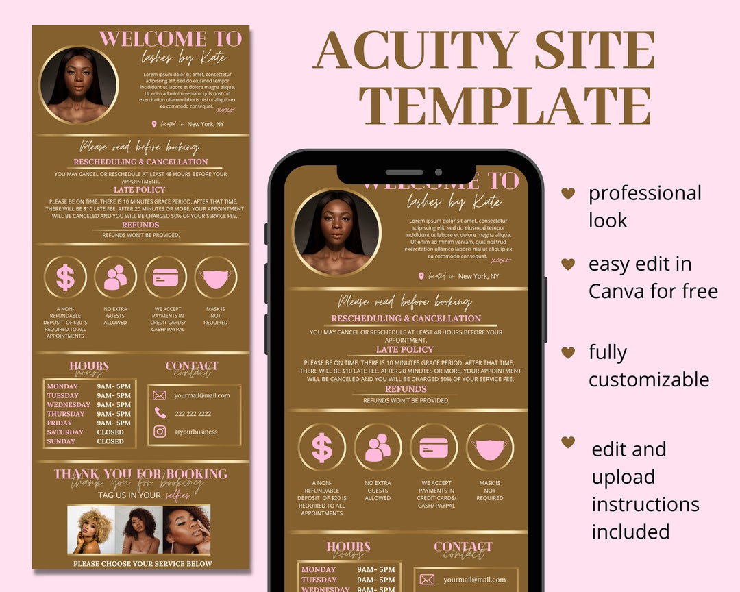 Acuity Scheduling Template, Booking Site Template, DIY Acuity Site ...
