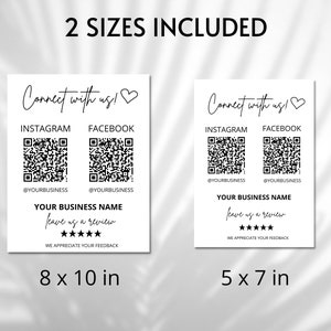 Editable Connect With Us Template, Social Media QR Code Sign Template ...