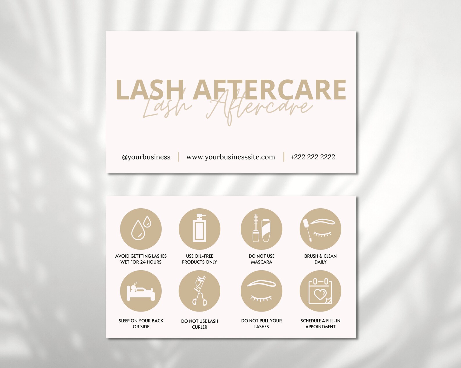 Lash Aftercare Card Template Printable Eyelash Care Cards - Etsy