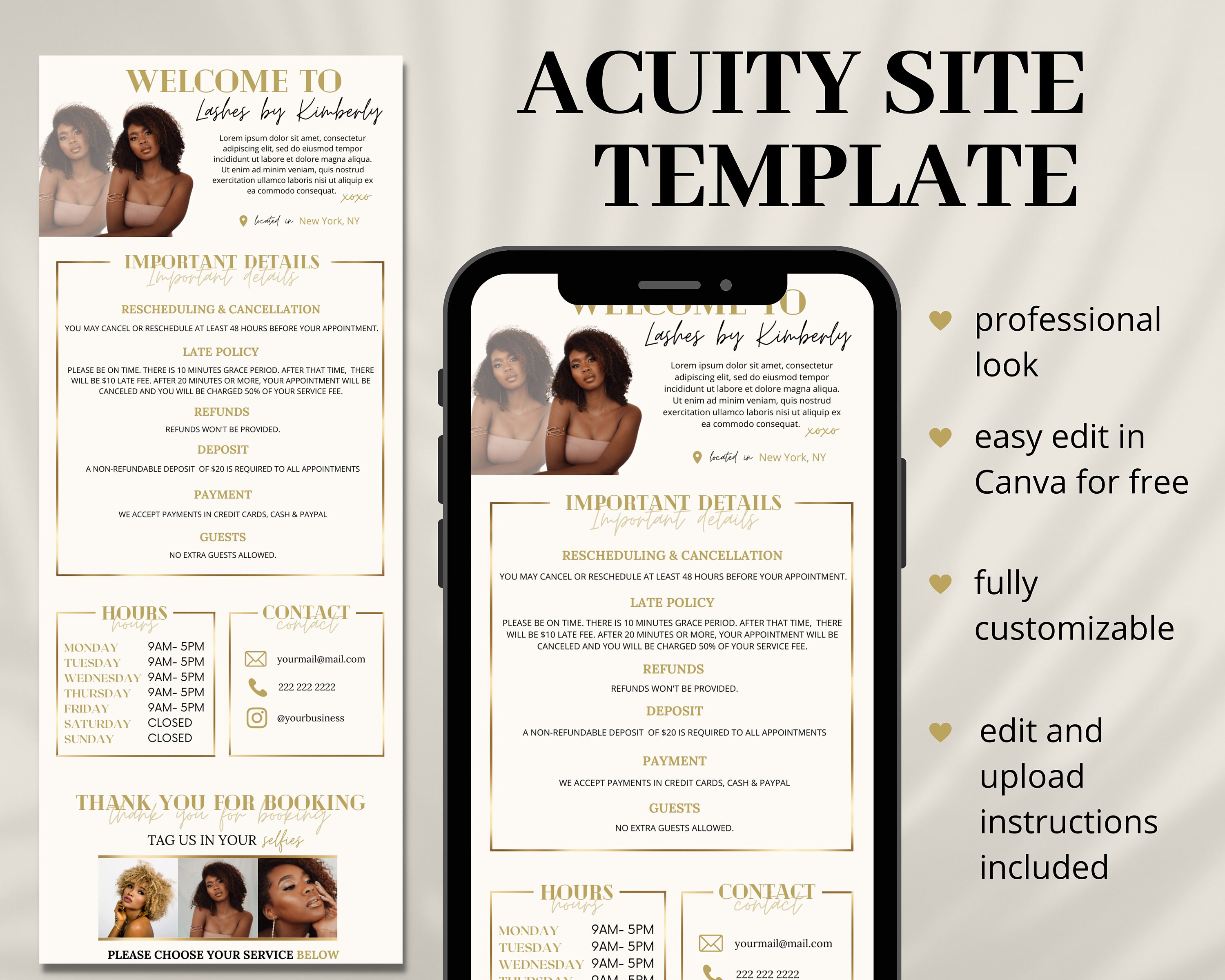 Acuity Scheduling Template Acuity Booking Site DIY Acuity - Etsy