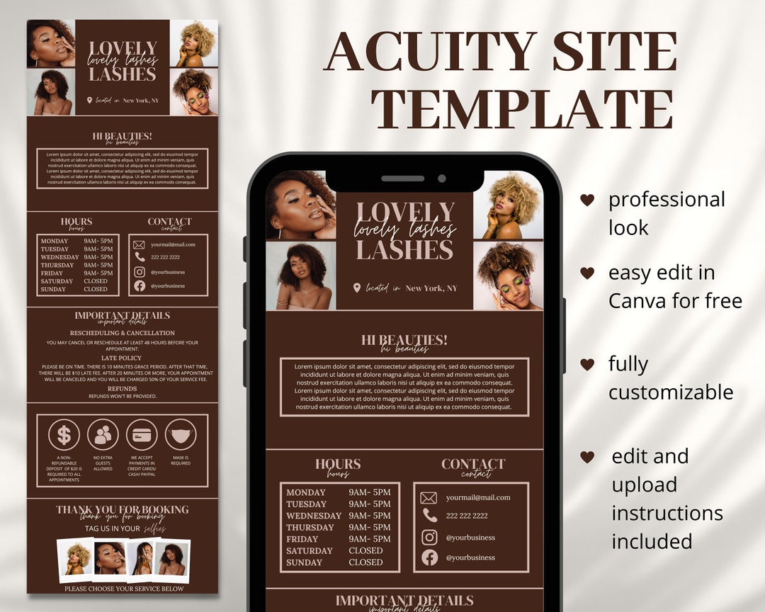 Acuity Scheduling Template, Acuity Booking Site, DIY Acuity Design ...