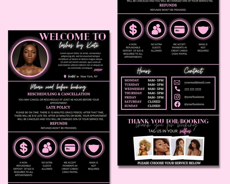 Neon Pink Acuity Scheduling Template DIY Booking Site - Etsy