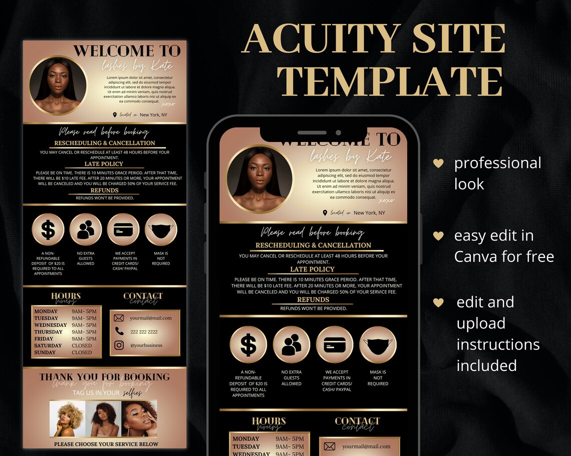 Acuity Scheduling Template Acuity Booking Site DIY Acuity - Etsy