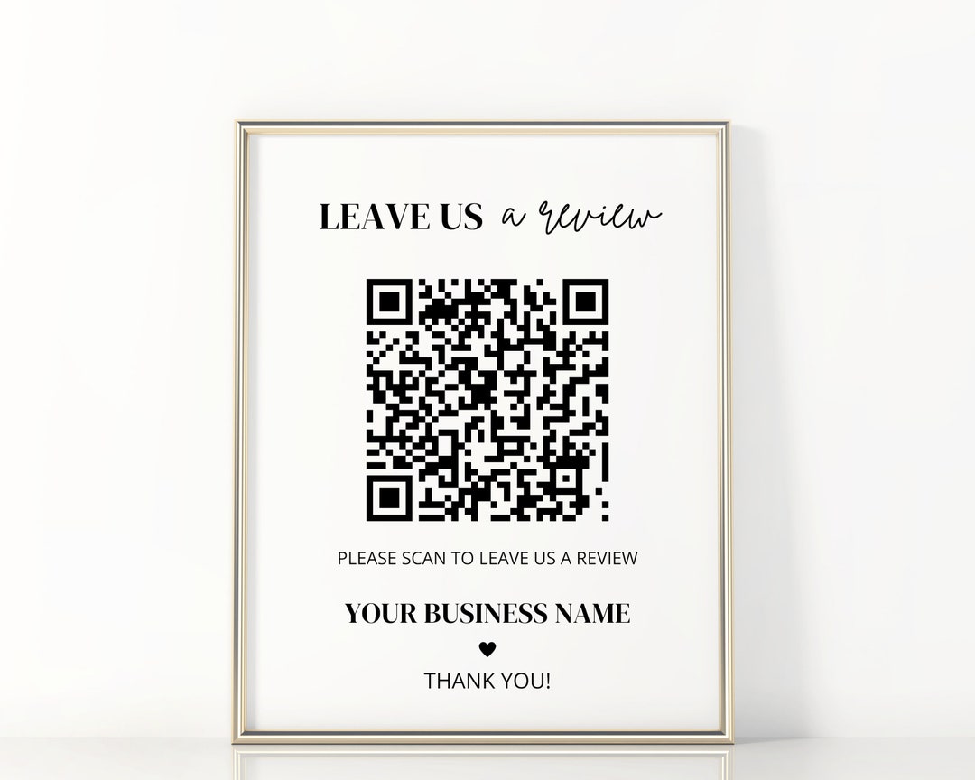 Editable Leave Us A Review Template, Social Media QR Code Sign Template ...