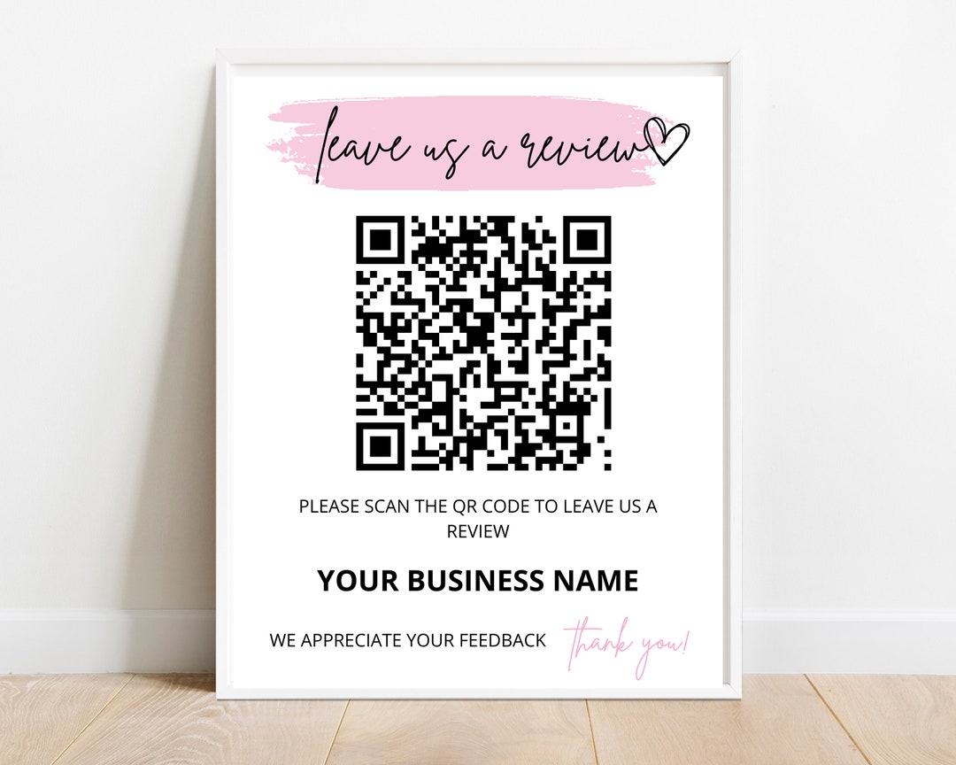 Editable Leave Us A Review Template, Social Media QR Code Sign Template ...