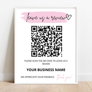 Editable Leave Us A Review Template, Social Media QR Code Sign Template ...