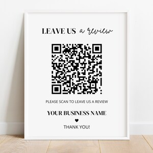 Editable Leave Us A Review Template, Social Media QR Code Sign Template ...