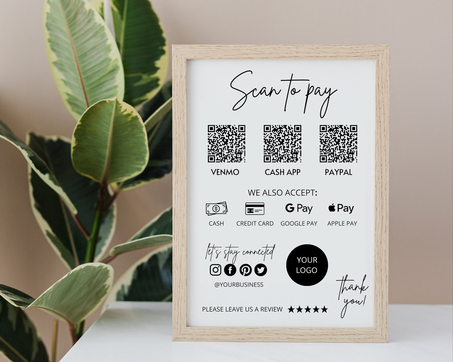 Editable Scan to Pay Template QR Code Sign Template - Etsy
