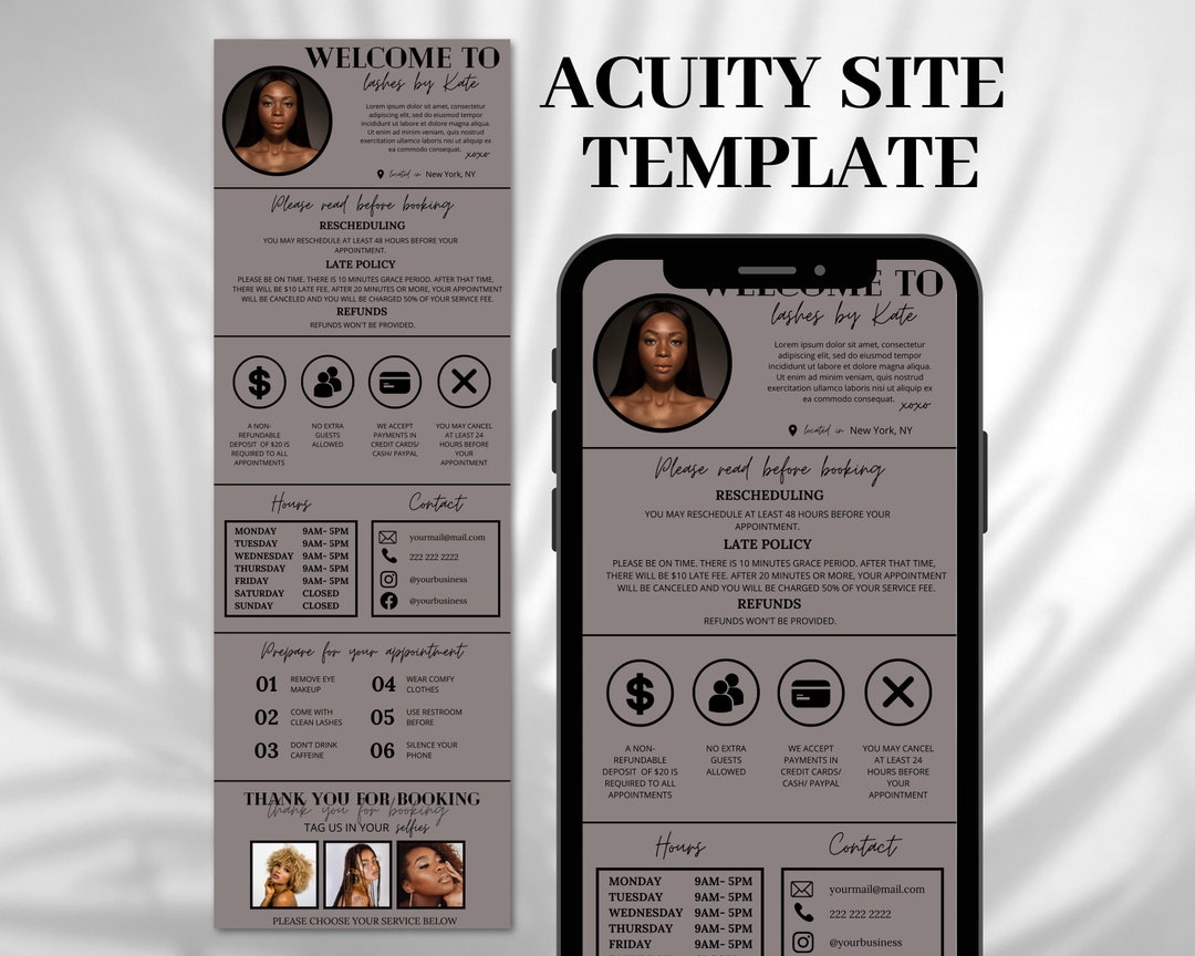 Acuity Scheduling Template, DIY Acuity Booking Site Template, Acuity ...