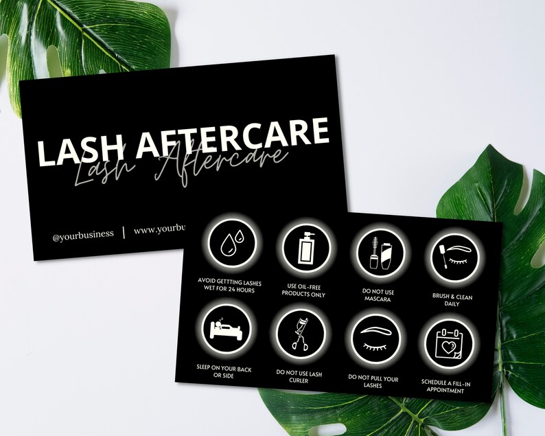 Lash Aftercare Card Template Printable Eyelash Care Cards - Etsy