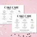 Minimalist Cake Care Card Template Cake Care Instructions - Etsy